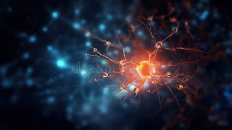 Neural Network Activity Glowing Neurons In The Brain With Synaptic