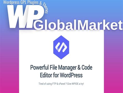 wpide file manager and code editor premium wordpress gpl plugin and