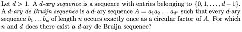 Let D 1 A D Ary Sequence Is A Sequence With
