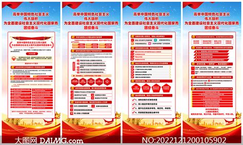 认真学习贯彻党的二十大精神展架psd素材大图网图片素材