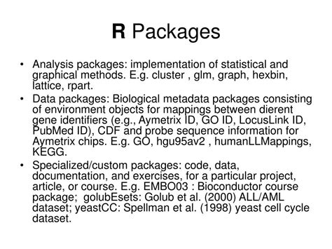 Ppt Introduction To R And Bioconductor Bmi 731 Winter 2005 Powerpoint Presentation Id 4764719