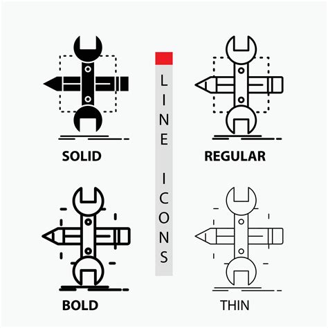 Build Design Develop Sketch Tools Icon In Thin Regular Bold Line And Glyph Style Vector