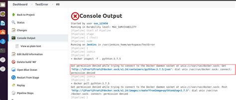 Docker下的jenkins执行docker Agent导致got Permission Denied 报错 Sunboyl 博客园