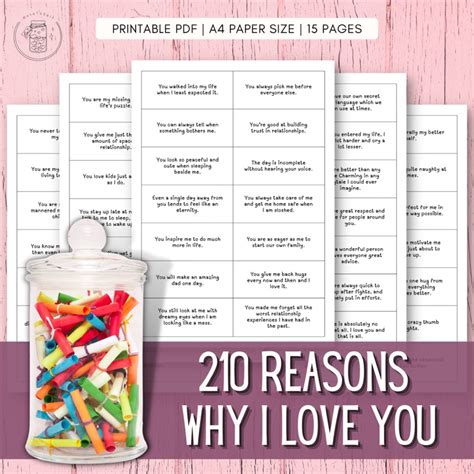 [pdf File] 210 Reasons Why I Love You Printable Love Notes Printable