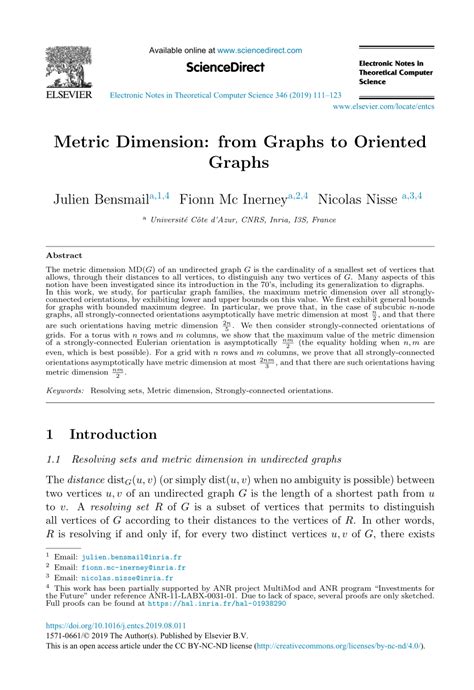Pdf Metric Dimension From Graphs To Oriented Graphs