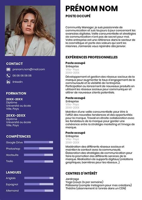 Modèle de CV PowerPoint Gratuit à Télécharger Template de CV