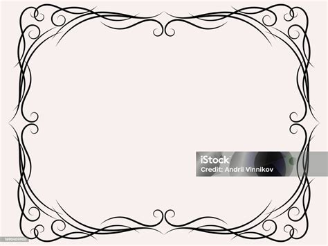 화려한 빈티지 프레임 소용돌이 장식 장식용 컬 Curlicues와 빈티지 선형 테두리 초대장 전단지 및 인사말 카드용 템플릿을 디자인합니다 벡터 그림 건설 프레임에 대한