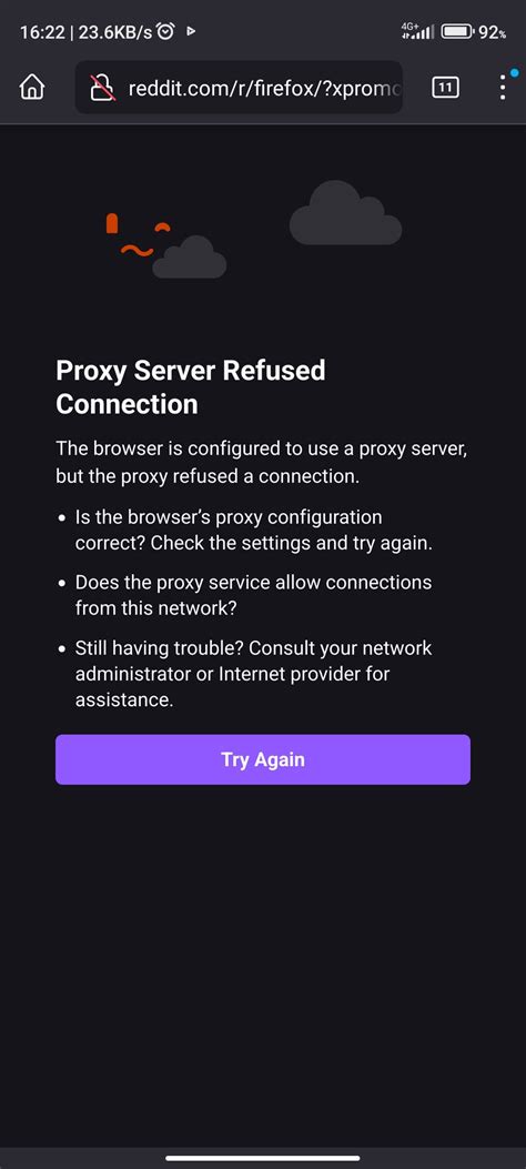 my firefox browser does not work with mobile data any fixes r firefox