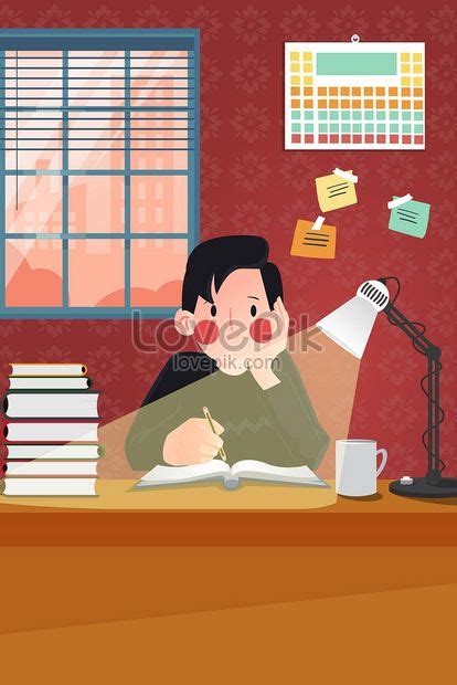 卡通教育學生補作業開學季插畫圖片素材 圖片尺寸3545 × 5315px 高清圖案630010734
