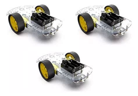 3 Piezas Chasis De Carro Kit Robot Arduino 2 Llantas 2wd Cuotas Sin Interés