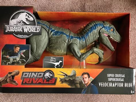 Jurassic World Super Colossal Velociraptor Blue Dinosaurier Figur
