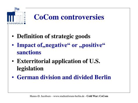 PPT COCOM The Coordinating Committee On Multilateral Export Controls PowerPoint Presentation
