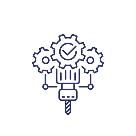 Premium Vector Cnc Machine Line Icon On White