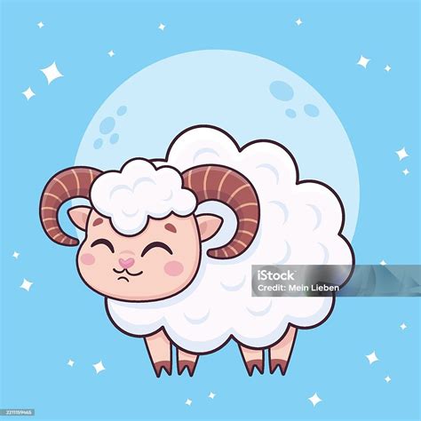 귀여운 만화 양입니다 양자리 조디악 표지판입니다 벡터 일러스트 레이 션 귀여운에 대한 스톡 벡터 아트 및 기타 이미지 귀여운 꿈같은 꿈꾸기 Istock