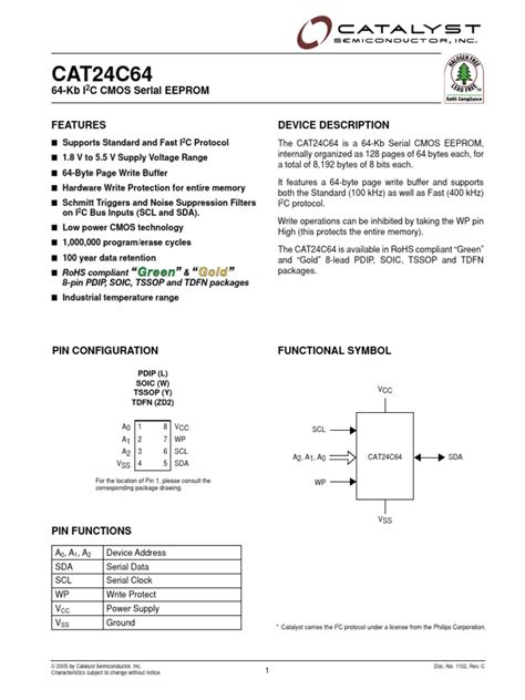 24c64 Eeprom Pdf Computer Hardware Computer Engineering