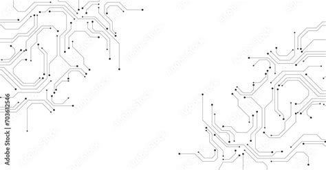 Abstract Technology Circuit Diagram On White Background High Tech Circuit Board Connection
