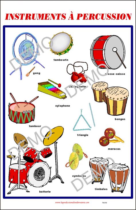 Affiche Instruments à Percussion Téléchargeable