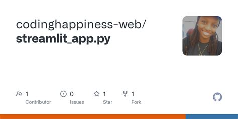 GitHub Codinghappiness Web Streamlit App Py