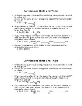 Conversions Tips And Tricks By The Bio Babes TPT