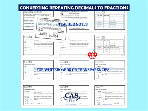 Convert Repeating Decimals To Fractions Workbook Teaching Resources