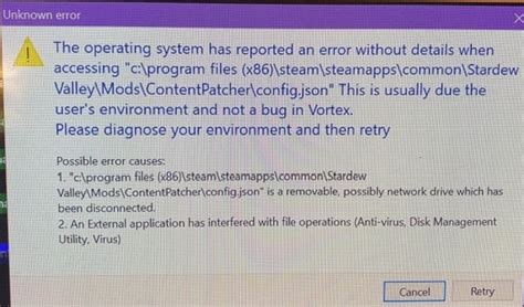 Unknown Error Stardew Valley Vortex Support Nexus Mods Forums