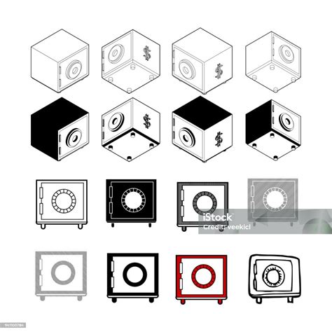 Set Of Collection Modern Vector Save Icon Multi Type Of 3d Isometric Solid Line Scribble Hatch