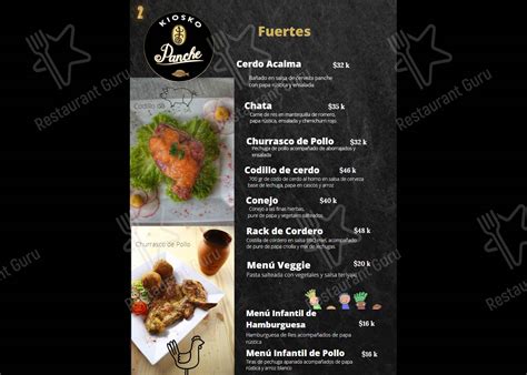 Carta Del Restaurante Kiosko Panche Mesitas Mesitas Del Colegio