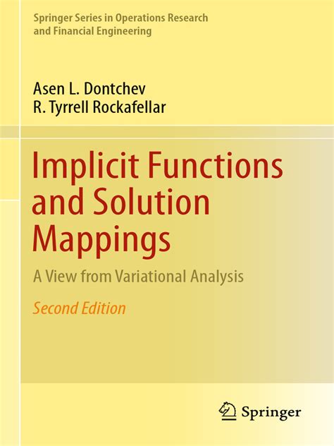 Dontchev Implicit Functions And Solution Mappings Download Free Pdf