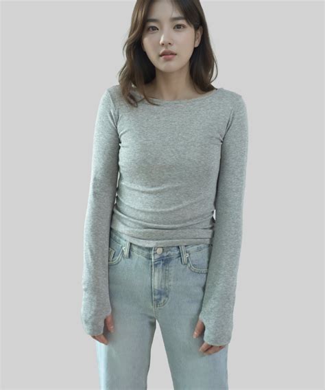 리하이 리하이 데일리 워머 긴팔티 T 핸드 이너 라운드 레이어드 스판티셔츠 손워머긴팔티