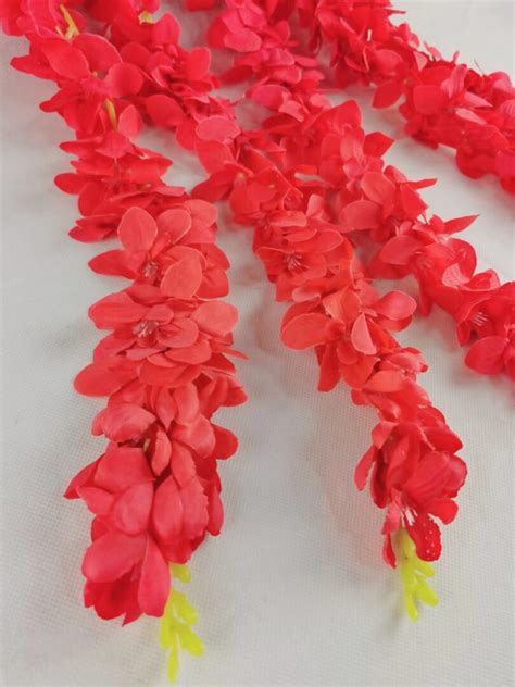 Silk 5 Heads Hydrangea Trailing Vine Hanging Hot Pink24pc Or More £2 Each Wholesale