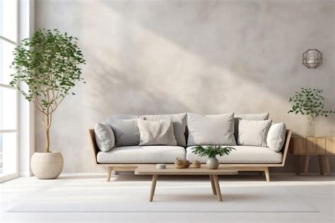 Premium Ai Image Rectangular Frame Poster Mockup On Light Concrete Generative Ai