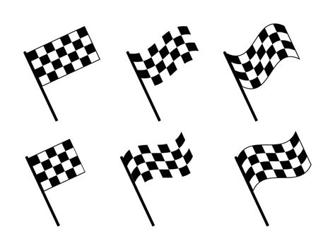 Racing Flag Icon Set Checkered Flag For Car Racing Race Flag Checkered Sports Car Moto