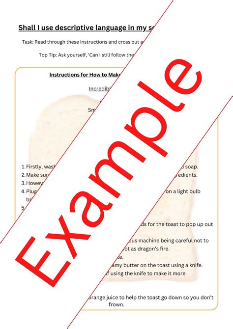 Ks2 Features Of Instructions Worksheet Fun Activity Teaching Resources