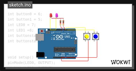 If Else 2 Led 2 Button Wokwi Esp32 Stm32 Arduino Simulator