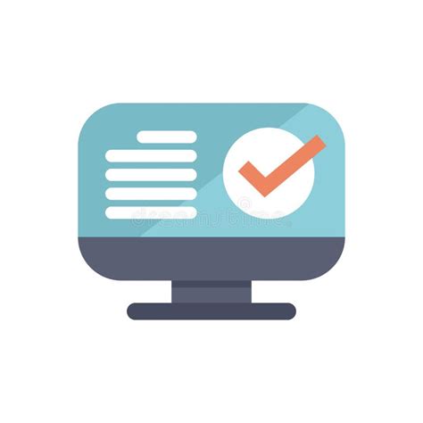 computer monitor displaying checkmark icon for completed task stock illustration illustration