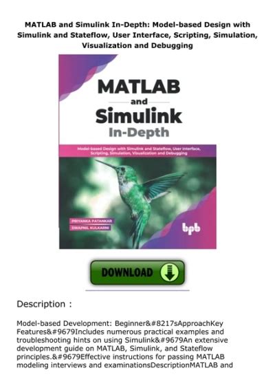 download pdf matlab and simulink in depth model based design with