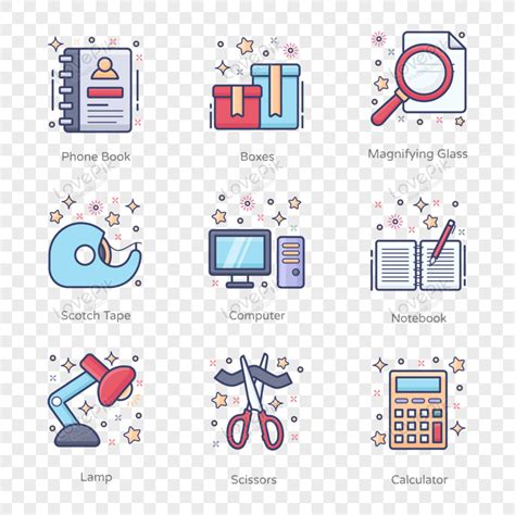 사무 용품 아이콘 Png 일러스트 무료 다운로드 Lovepik