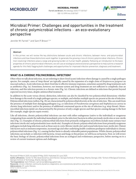 Pdf Microbial Primer Challenges And Opportunities In The Treatment Of Chronic Polymicrobial