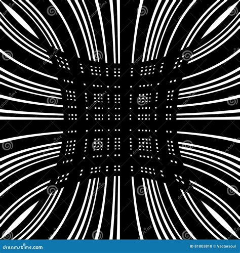 Grid Mesh Of Distorted Lines Geometric Monochrome Texture Stock Vector Illustration Of