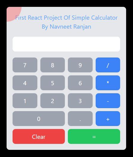 navneet ranjan on linkedin created a basic calculator using react