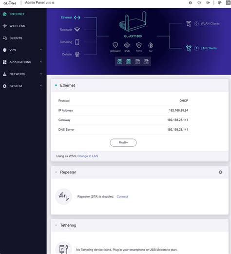 Gl Inet Gl Axt1800 Tethering To Another Router Technical Support For