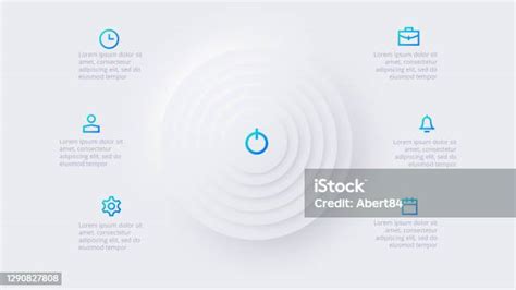 인포그래픽용 노형성 원 요소 다이어그램 그래프 프레젠테이션 및 차트용 템플릿입니다 6가지 옵션 부품 단계 또는 공정을 갖춘