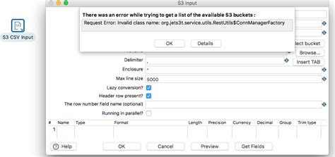 Amazon Web Services Pentaho Invalid Class Name For S3 Input Stack