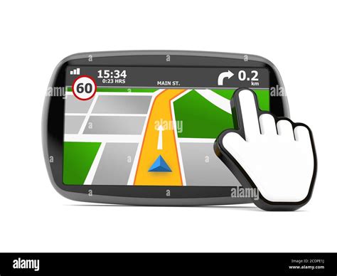 GPS Navigation With Cursor Isolated On White Background Stock Photo Alamy