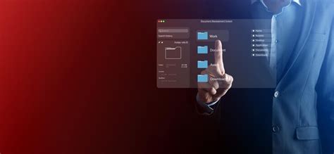 문서 관리 개념 가상 화면 아이콘 문서 관리 시스템 Dms 회사 파일 및 데이터의 효율적인 보관 검색 및 관리를 위한 온라인 문서 데이터베이스 소프트웨어 프리미엄 사진