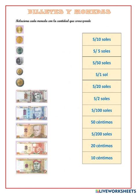 Monedas Y Billetes Del Perú Interactive Worksheet Shopping Screenshot