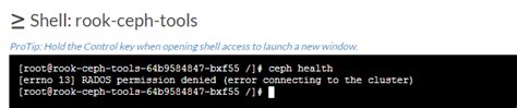 Rook Ceph Tools Error Initializing Cluster Client Objectnotfound