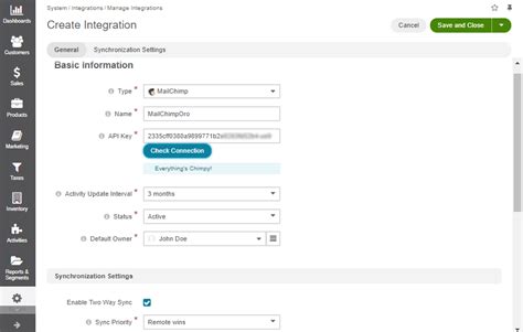 Configure Mailchimp Integration In The Back Office Orocommerce Orocrm And Oroplatform