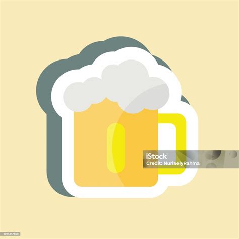 맥주의 스티커 머그잔 음료 기호에 적합합니다 편집 가능한 간단한 디자인 디자인 템플릿 벡터 간단한 기호 그림 0명에 대한 스톡 벡터 아트 및 기타 이미지 Istock