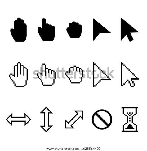 Set Pointer Cursor Icons Arrow Web Stock Vector Royalty Free Shutterstock